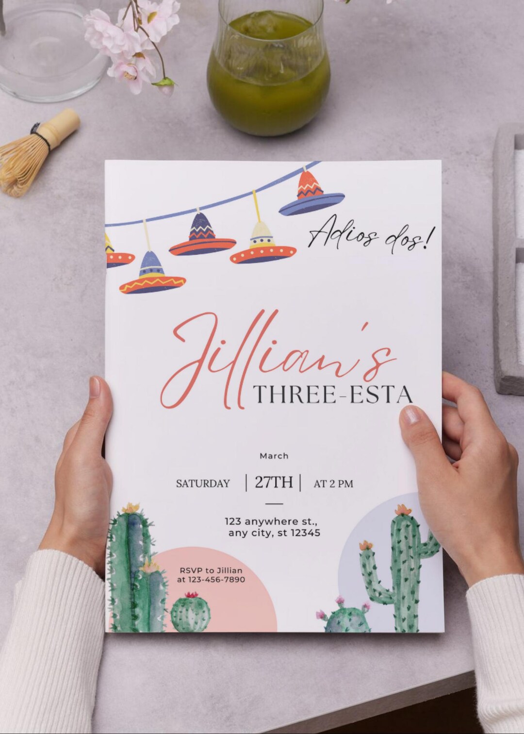Adios Dos, Three-esta, Third Birthday, Birthday Invitation ...