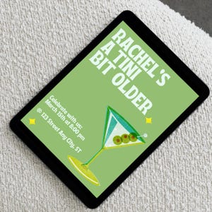 Tini Bit Older, Martini, Birthday Invitation, Birthday Template ...