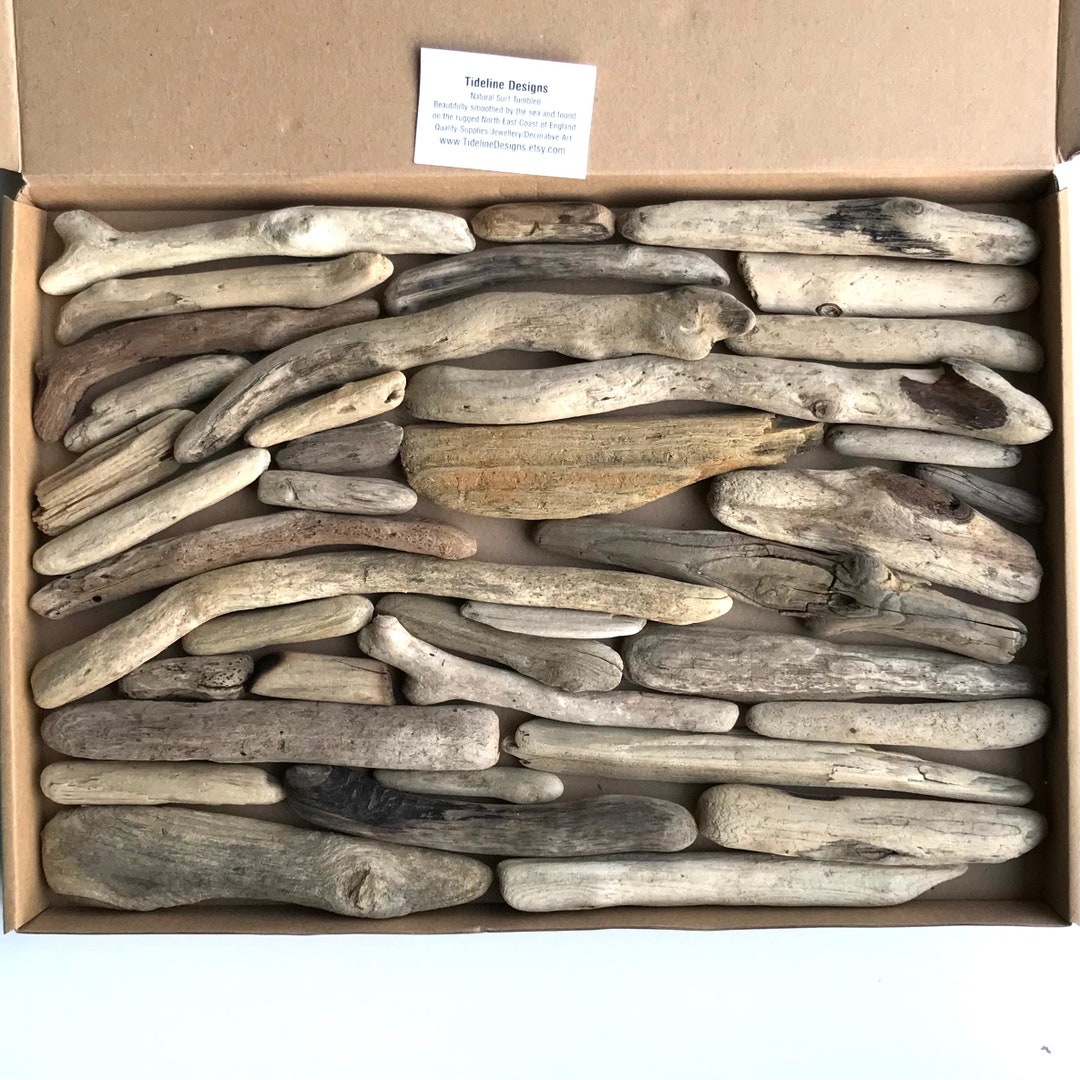 39 Chunky Driftwood Sticks Natural Surf Tumbled Sea Beach Wood Souvenir ...