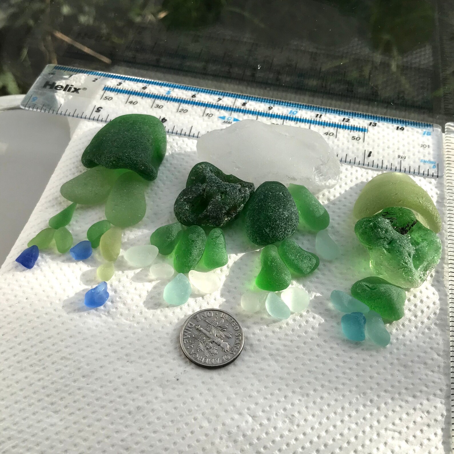 Large Sea Glass Cactus Plants Natural Surf Tumbled Beach Glass Art ...