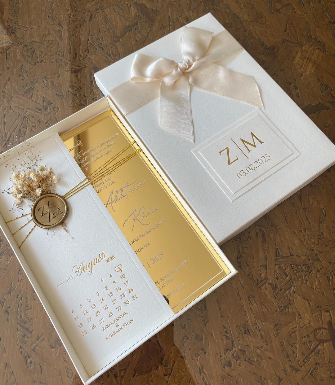 Gold Mirrored Wedding Invitation: Ivory Pearl Envelope - Etsy