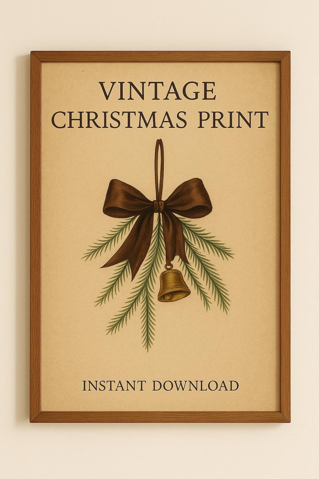 Vintage Christmas Greenery Printable – Cozy Holiday Wall Art, Digital ...