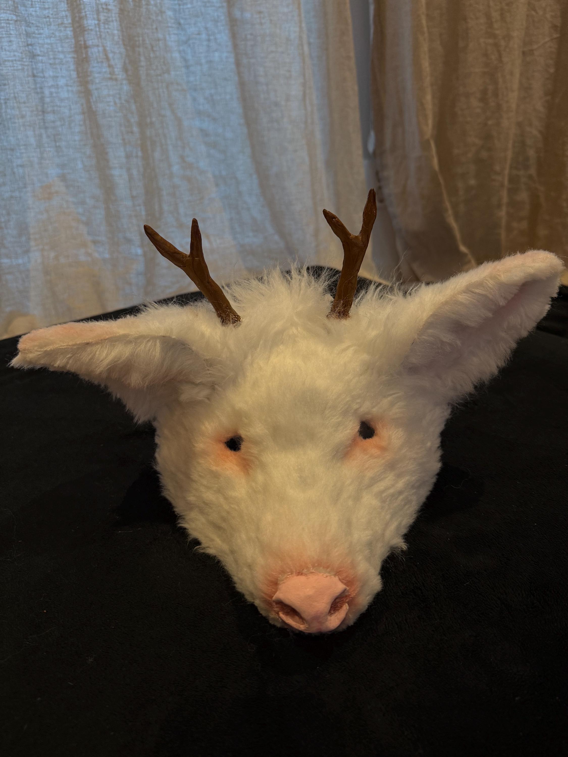 Therian/quadrobics/cosplay Albino Deer Mask - Etsy