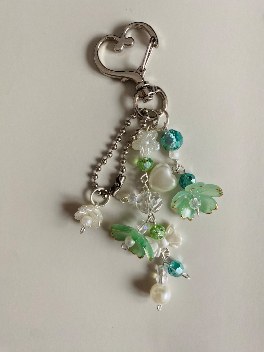 Lily of the Valley Heart Keychain - Etsy