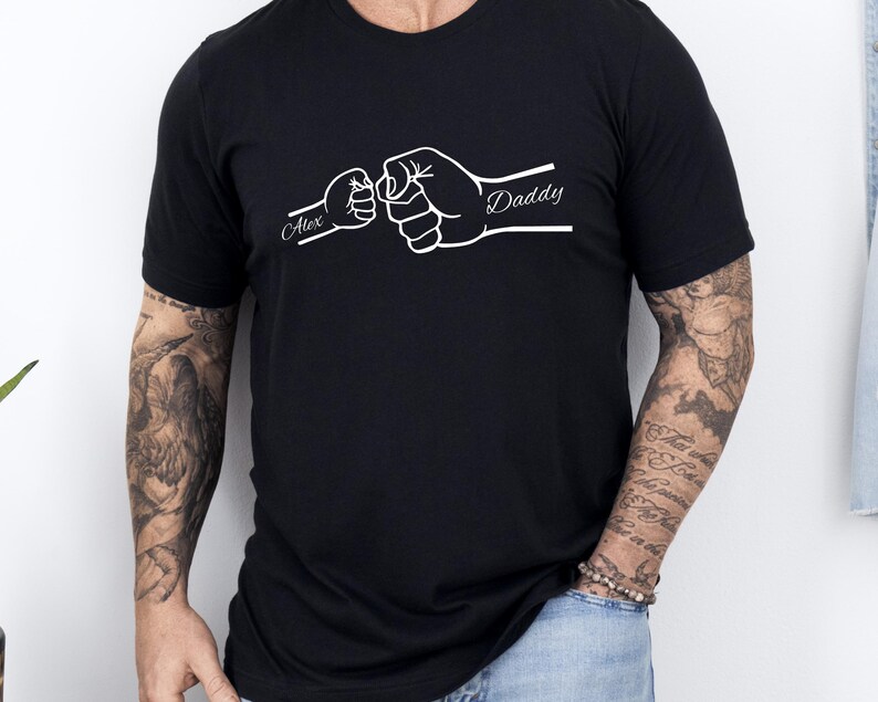 Personalized Fist Bump Dad Shirt, Matching Son & Daughter Tee - Etsy