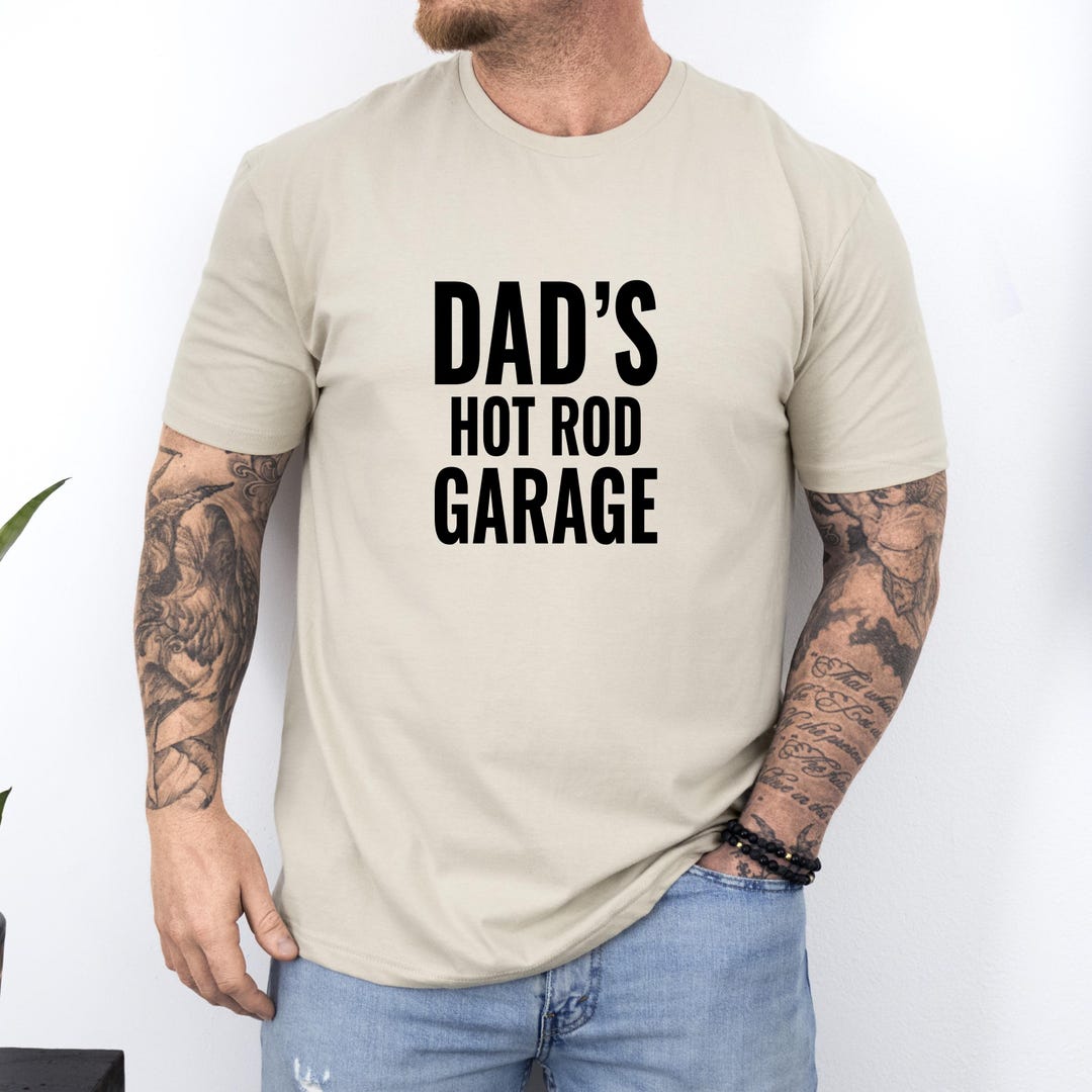 Dad’s Hot Rod Garage Vintage Shirt, Retro Car Mechanic Gift for Dad ...