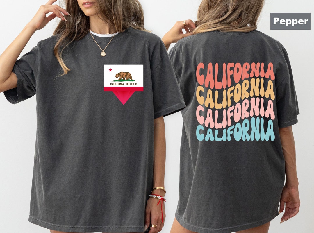 California Republic T-shirt, West Coast Comfort Colors® Oversized Shirt ...