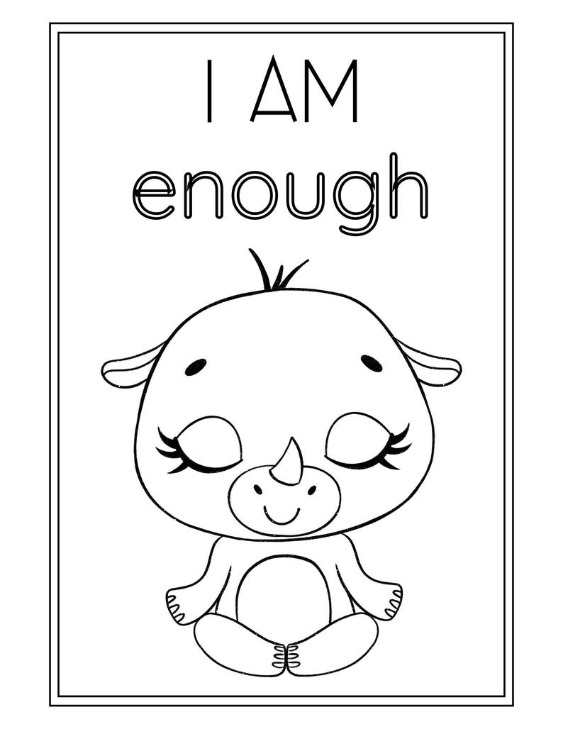 Positive Affirmation Animal Coloring Pages for Kids – Instant Download ...