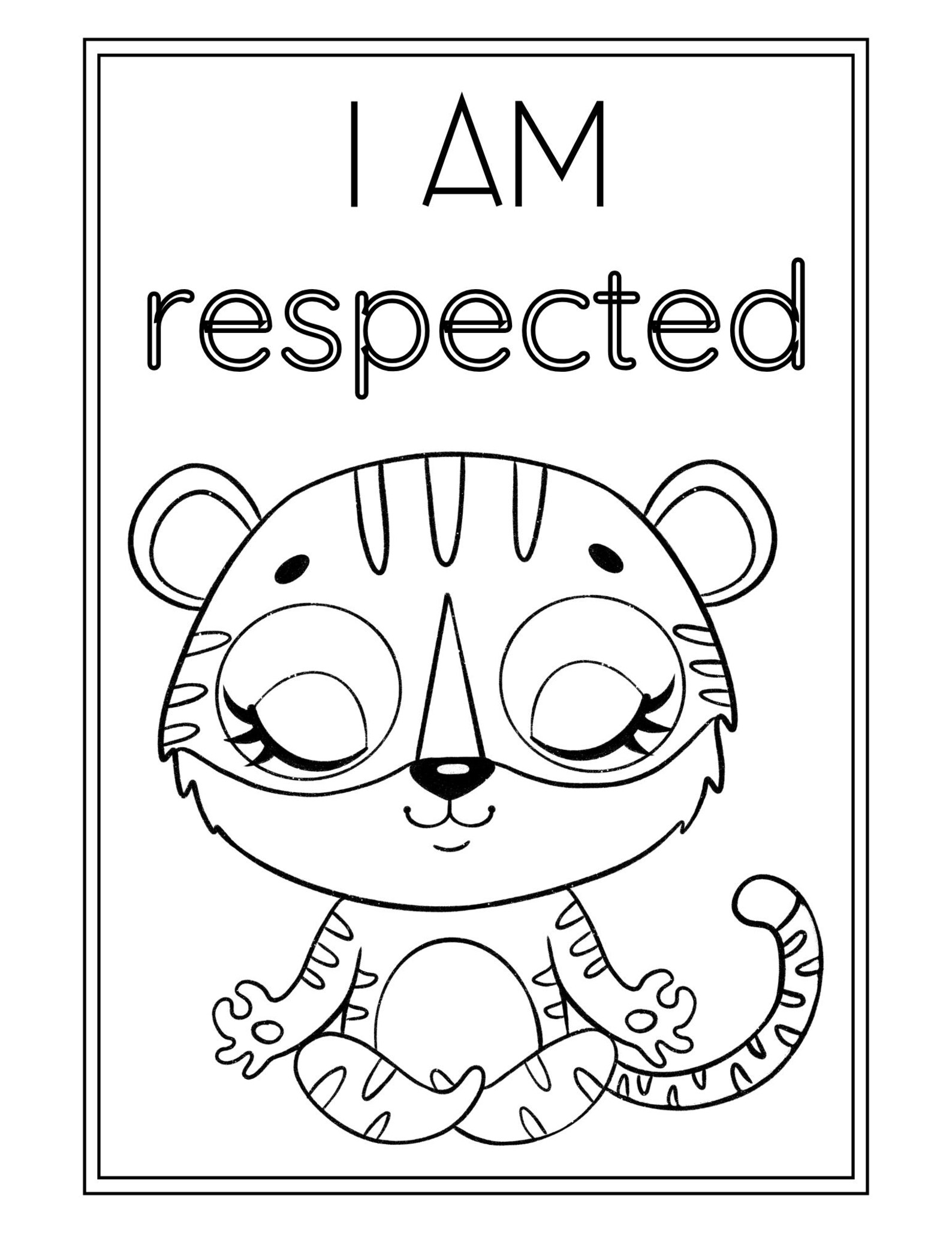 Positive Affirmation Animal Coloring Pages for Kids – Instant Download ...