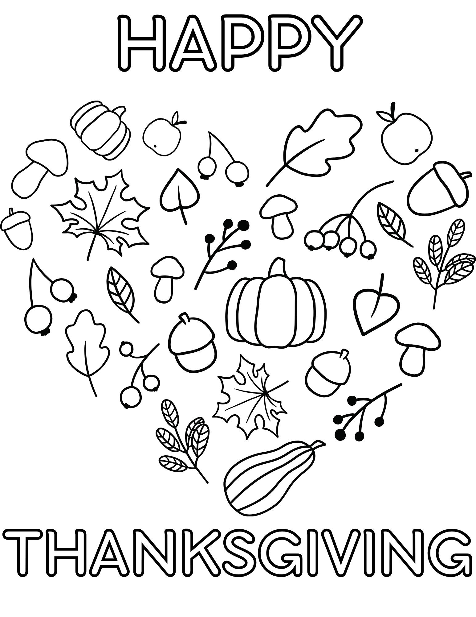 Thanksgiving Coloring Pages for Kids Bundle of 5 PDF Print Instant ...