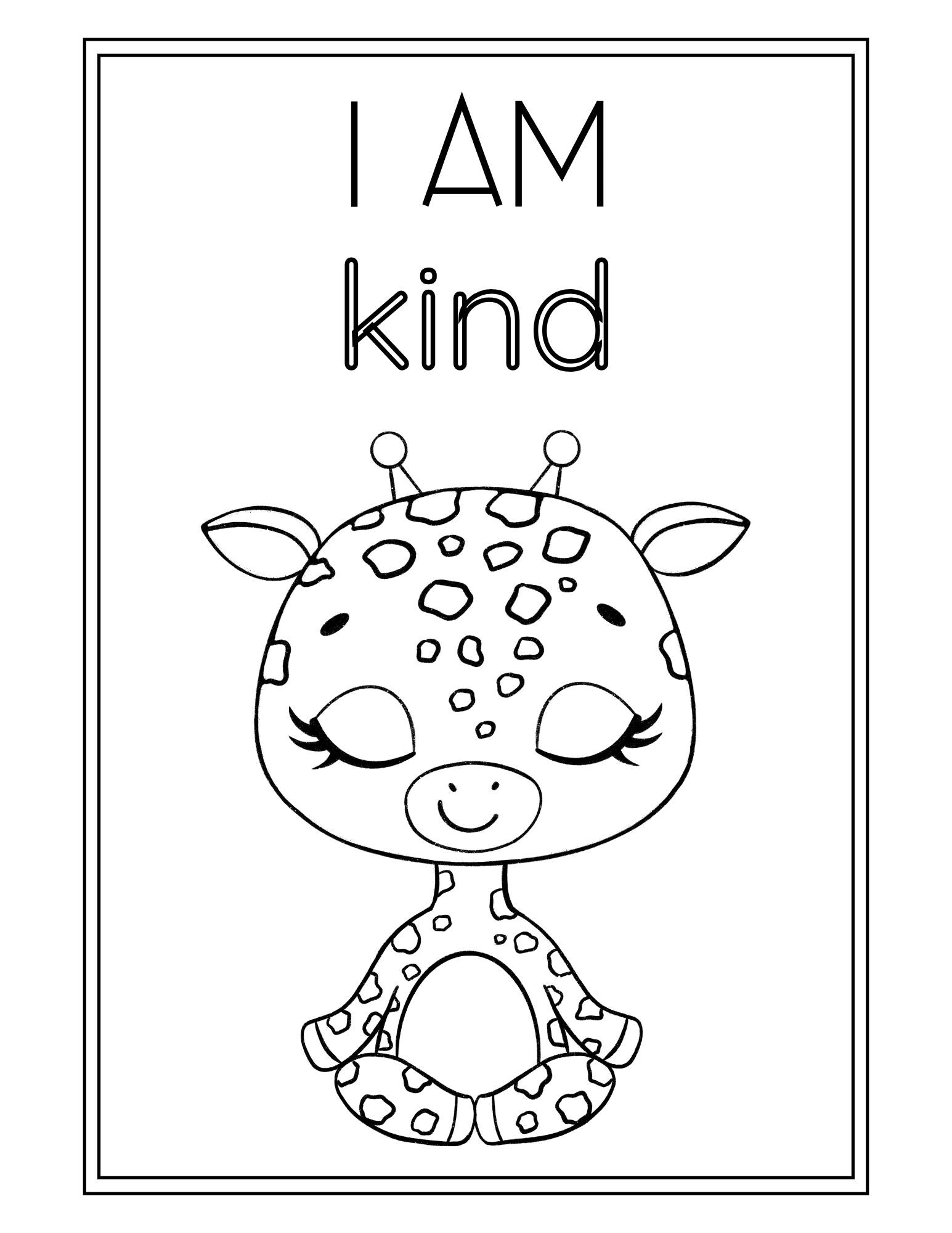 Positive Affirmation Animal Coloring Pages for Kids – Instant Download ...