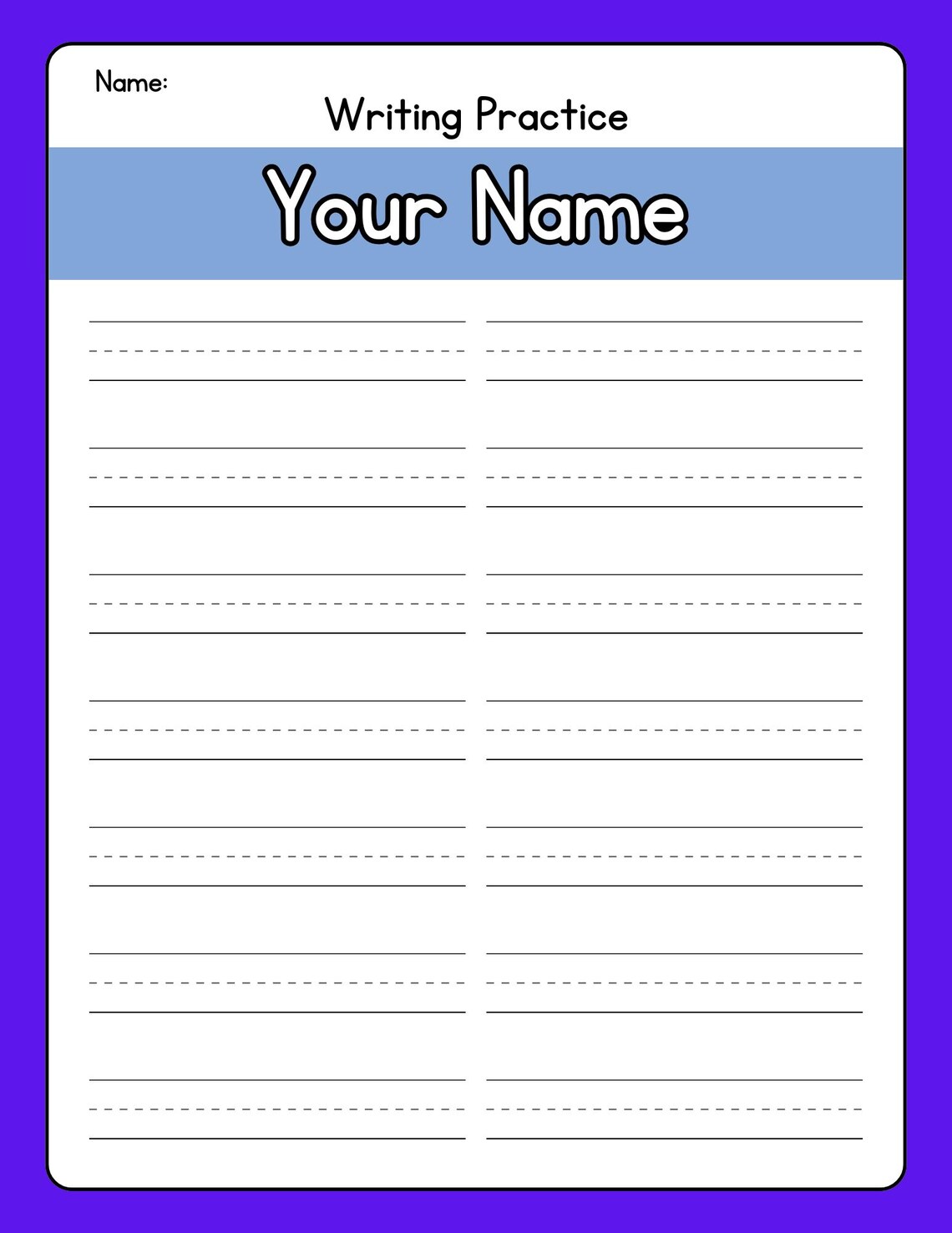 Printable Writing Practice Worksheets for Kids – 10-pages of Tracing ...