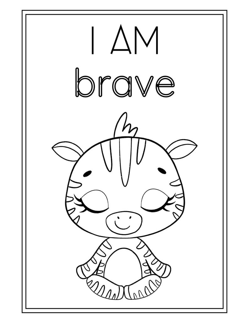 Positive Affirmation Animal Coloring Pages for Kids – Instant Download ...