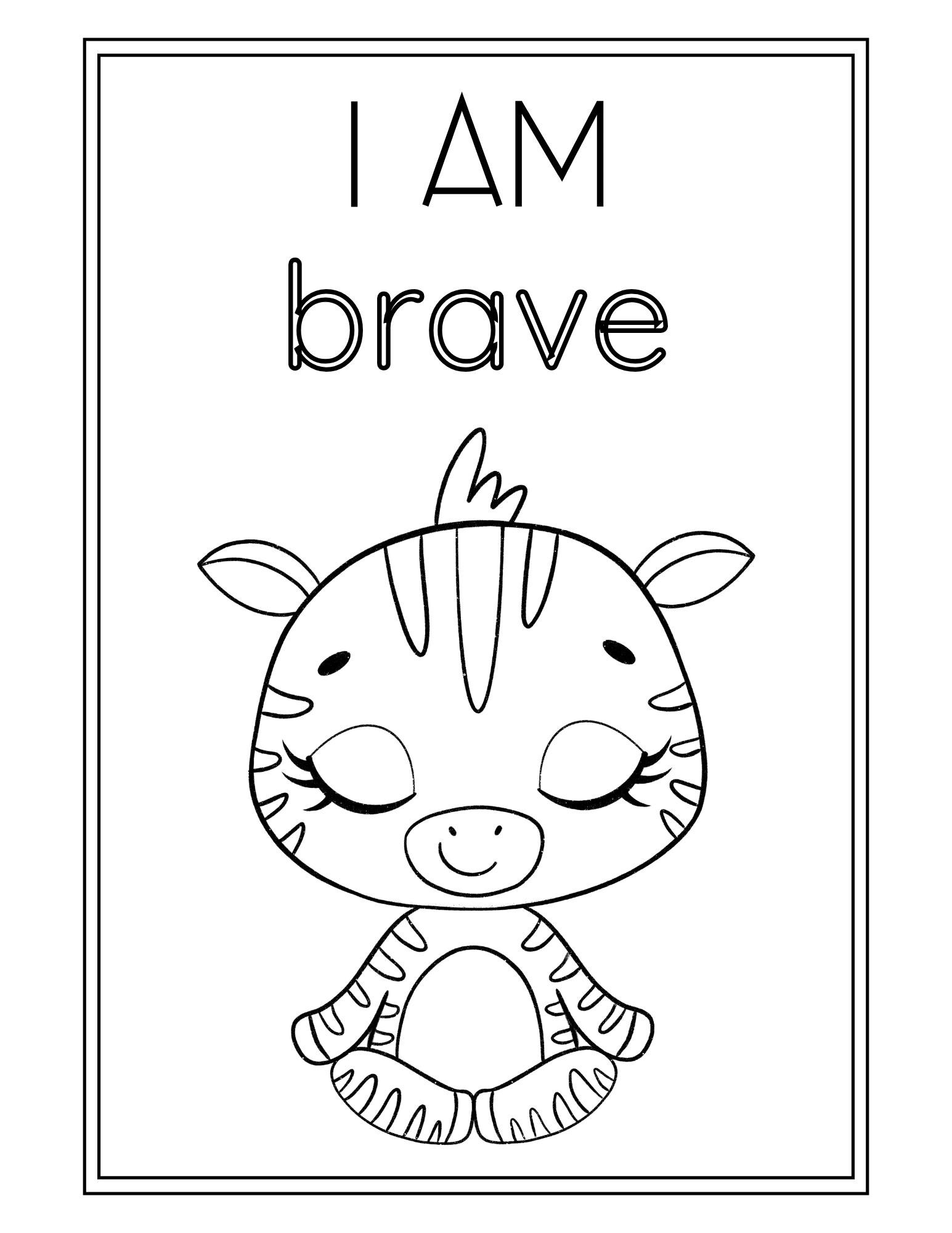 Positive Affirmation Animal Coloring Pages for Kids – Instant Download ...