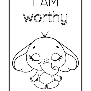 Positive Affirmation Animal Coloring Pages for Kids – Instant Download ...