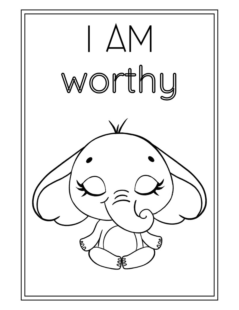 Positive Affirmation Animal Coloring Pages for Kids – Instant Download ...
