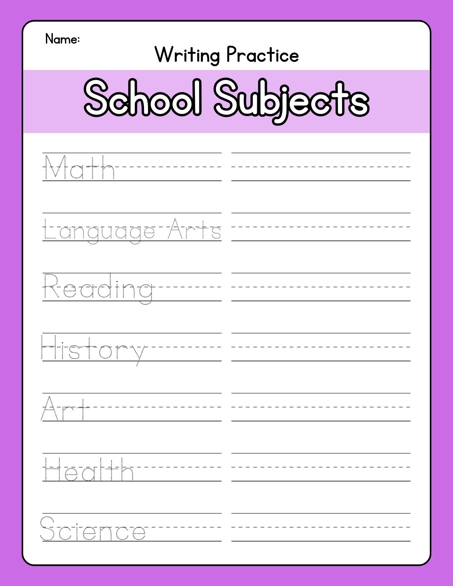 Printable Writing Practice Worksheets for Kids – 10-pages of Tracing ...