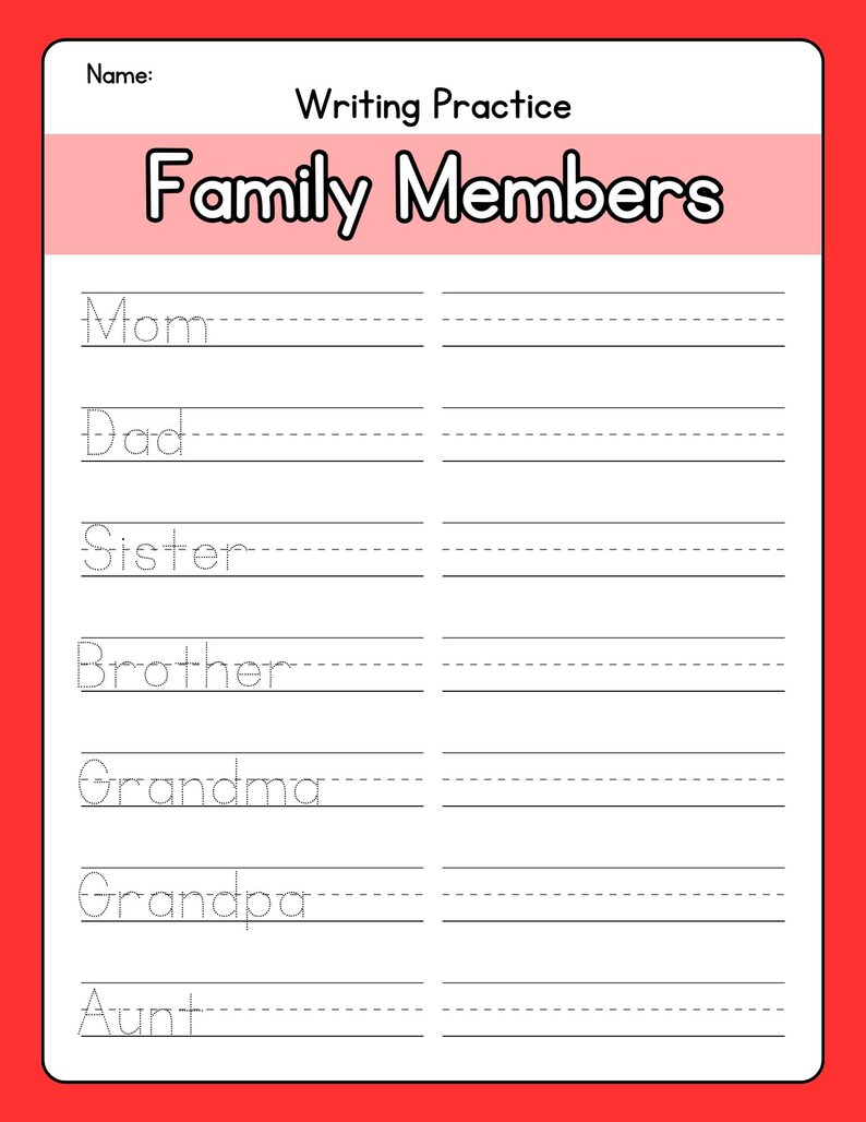 Printable Writing Practice Worksheets for Kids – 10-pages of Tracing ...