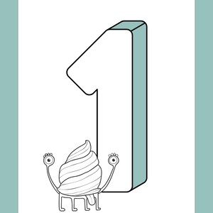 Number Monsters Coloring Pages for Kids - Numbers 1-9 - Educational and ...