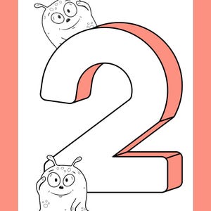 Number Monsters Coloring Pages for Kids - Numbers 1-9 - Educational and ...