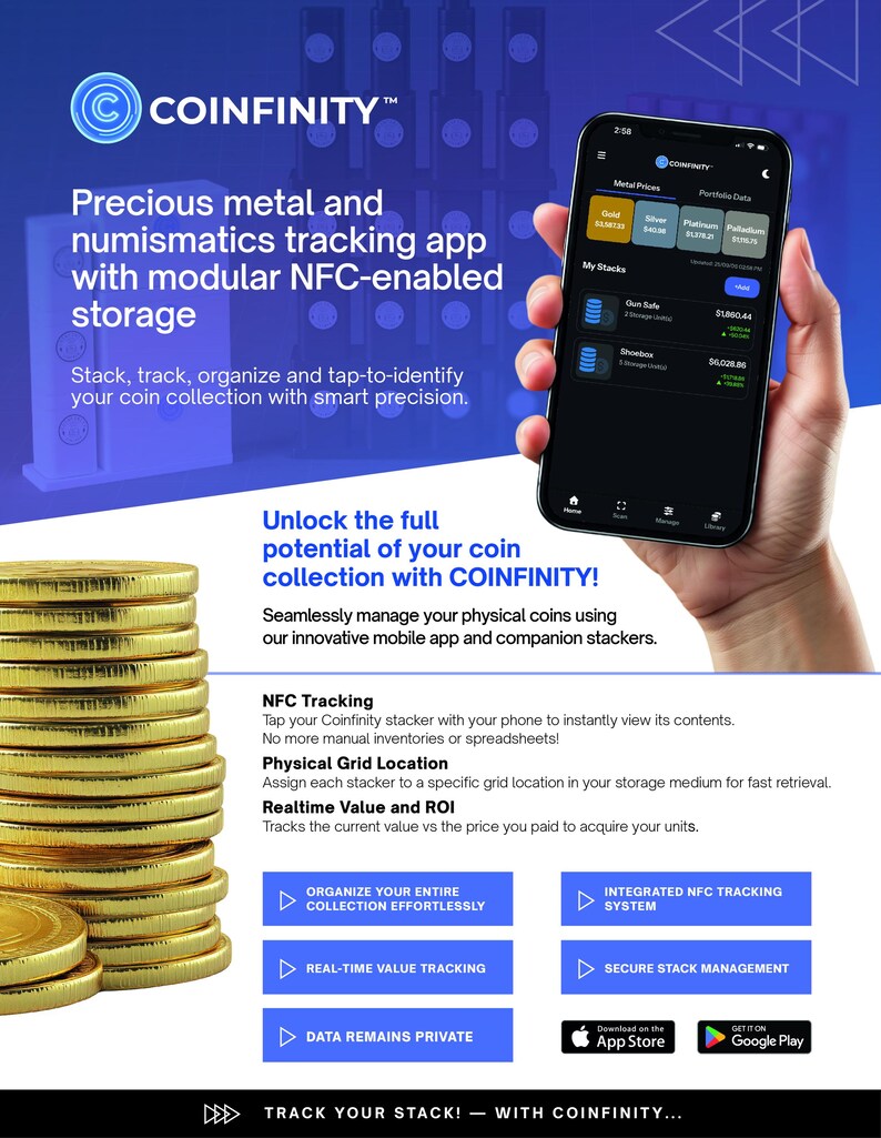 Coinfinity Modular Coin Tube: Magnetic Nfc-smart Storage System - Etsy
