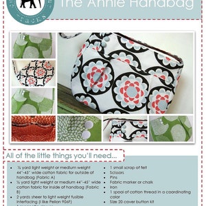 The Annie Handbag PDF Sewing Pattern (instant Download) - Etsy