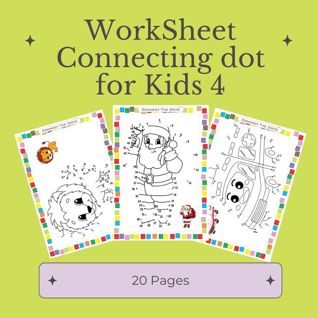 Connect the Dot 4 Printable Worksheet for Kids Learning - Etsy
