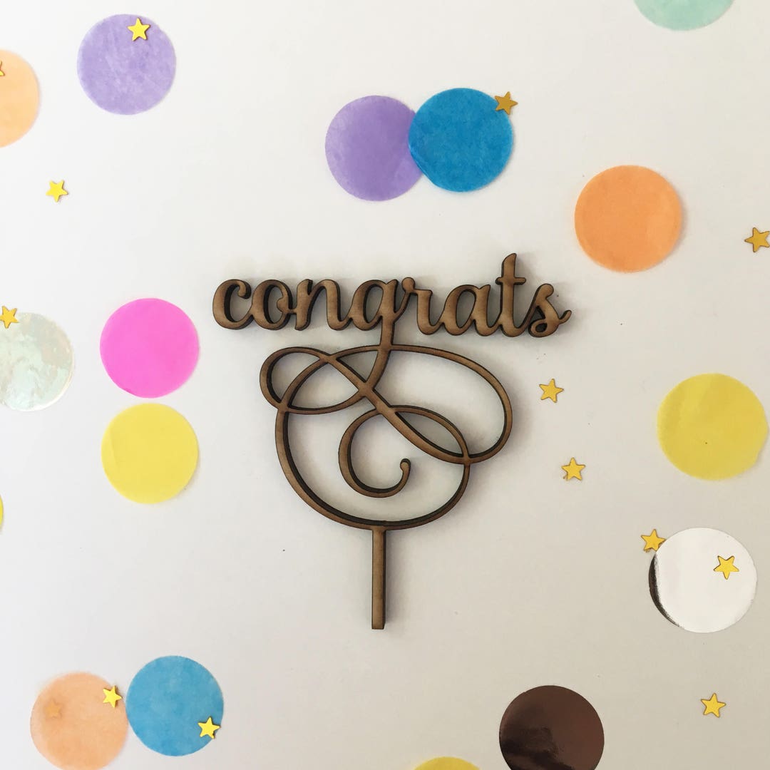 Congrats Cupcake Topper - Etsy