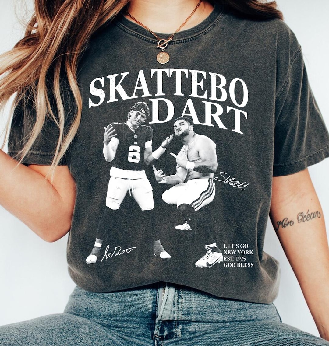 Comfort Colors Jaxson Dart Cam Skattebo Shirt, New York Giants Football ...