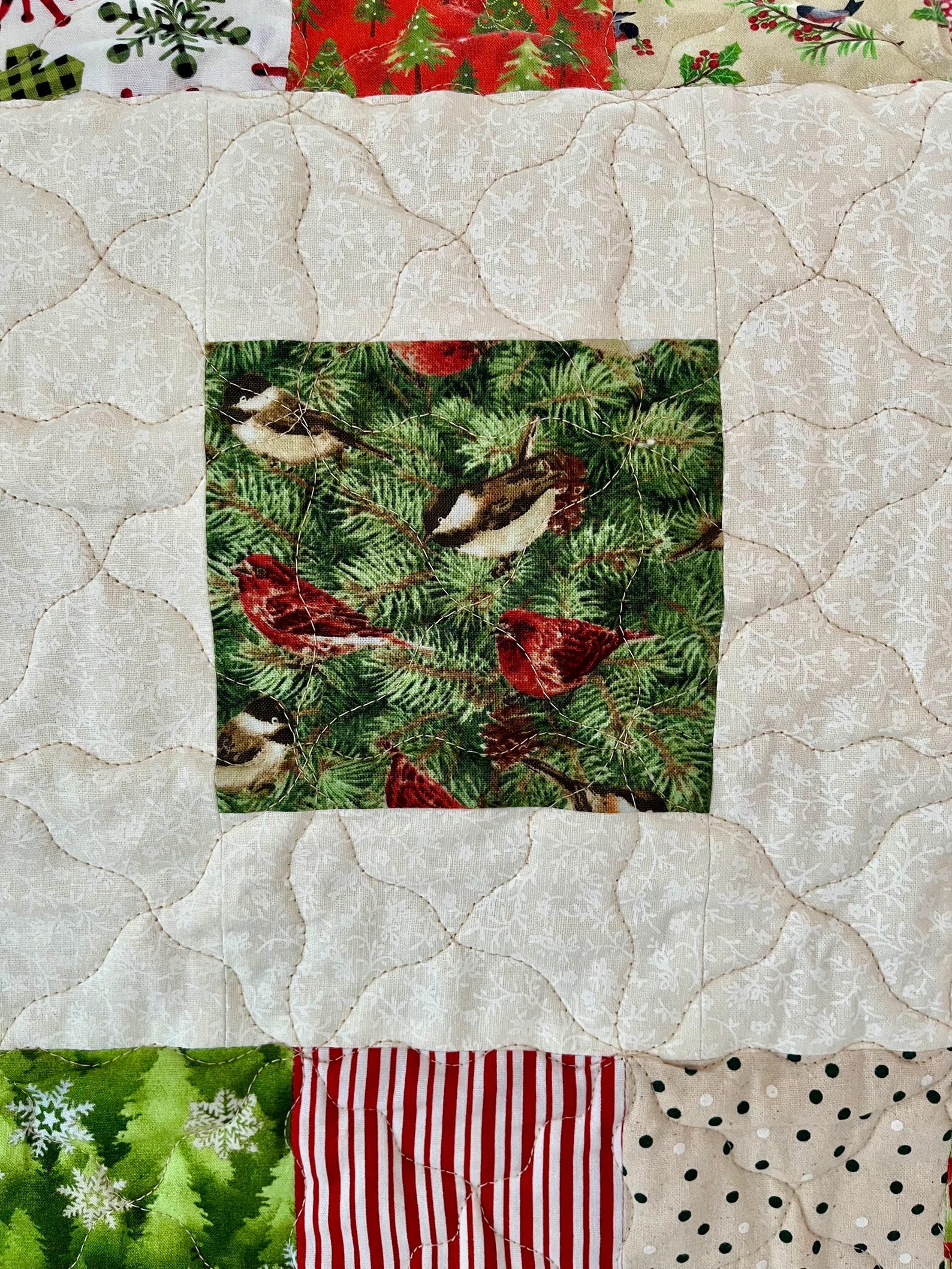 Christmas Quilt, Throw, Bedding, Blanket, Traditional Patchwork ...