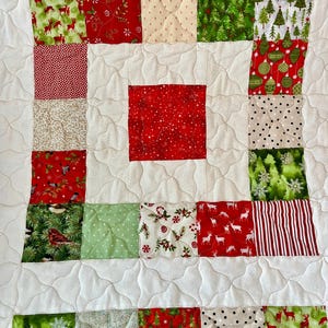 Christmas Quilt, Throw, Bedding, Blanket, Traditional Patchwork ...