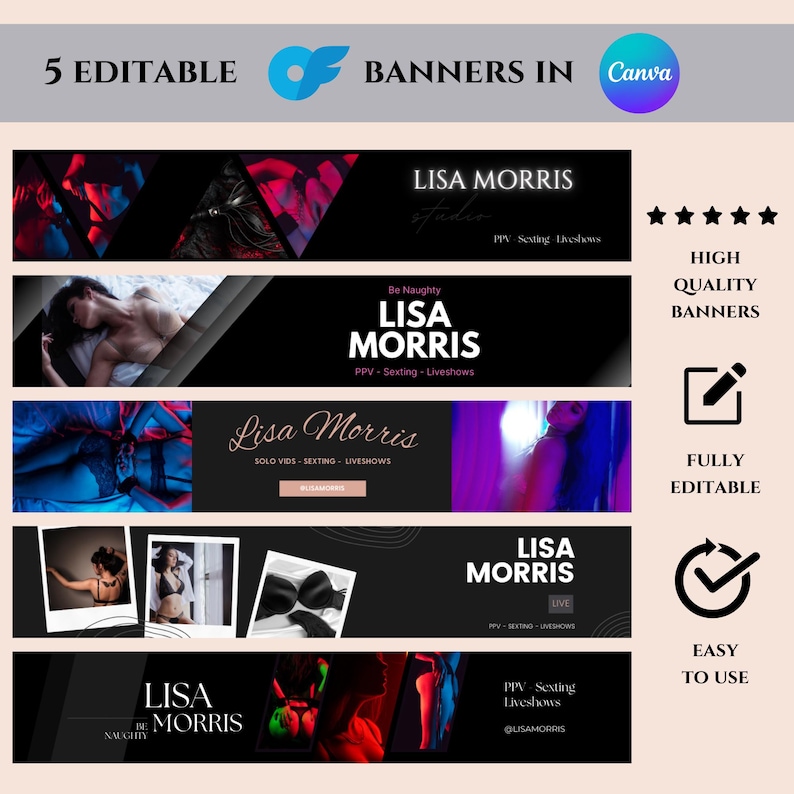Customizable Onlyfans Banner Template | Social Media Promotion Banner ...
