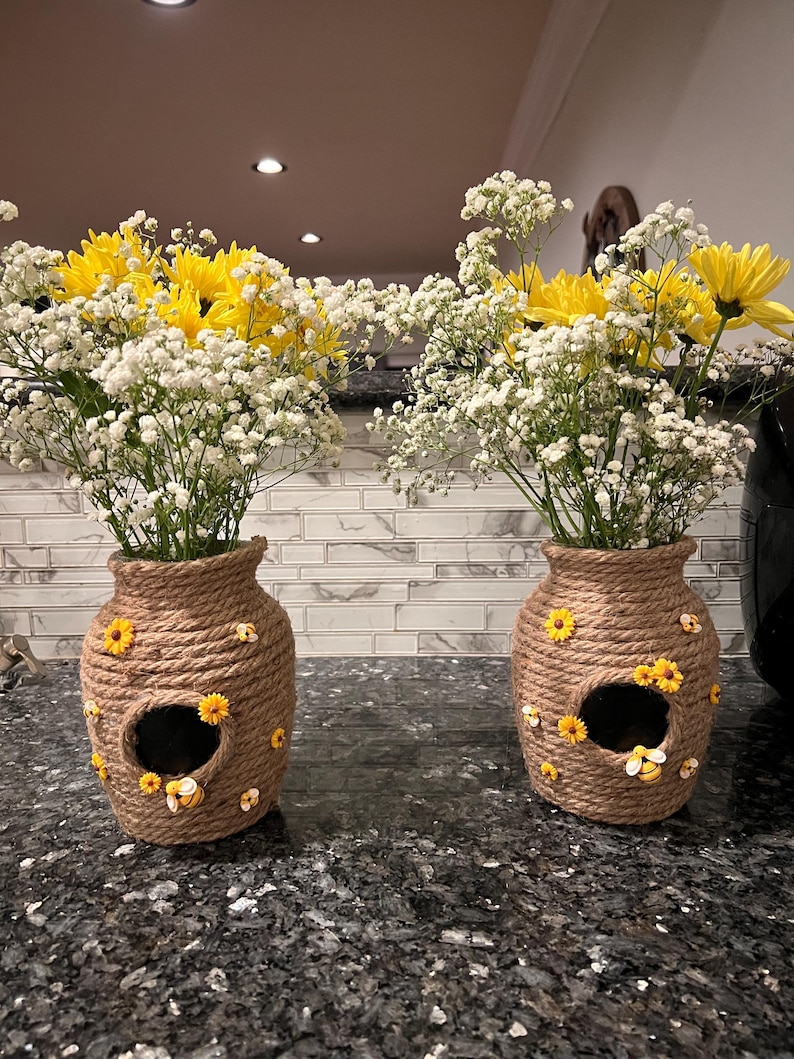 Honeybee Glass Vase Decor - Etsy