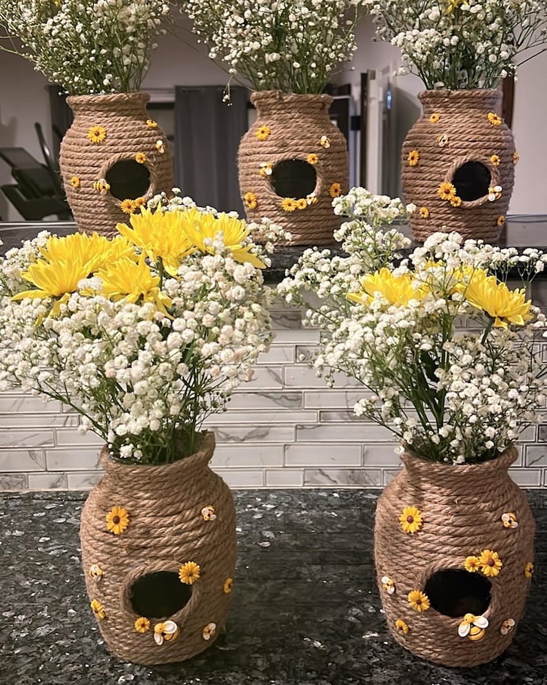 Honeybee Glass Vase Decor - Etsy