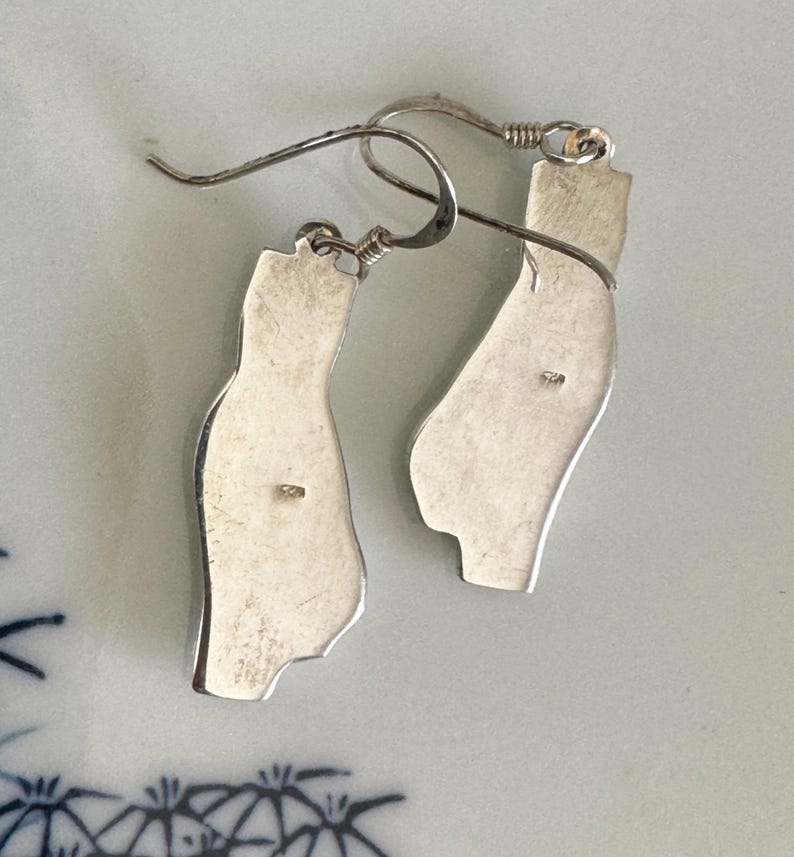 Vintage Sterling Silver Sitting Cat Dangle Earrings Kitty Meow 925 Drop ...