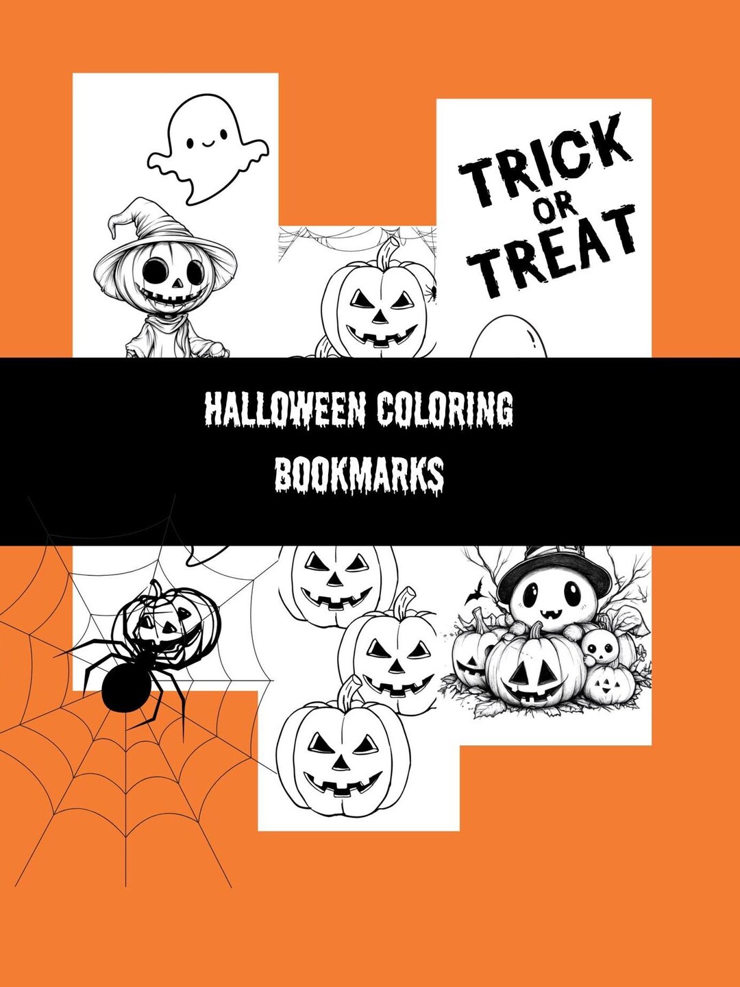 Cute Printable Halloween Coloring Bookmarks Cute Printable Halloween ...