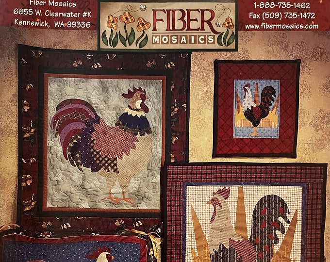 Fiber Mosaics | Cock-a-doodle | Folk Art Rooster Quilt Patterns - Etsy