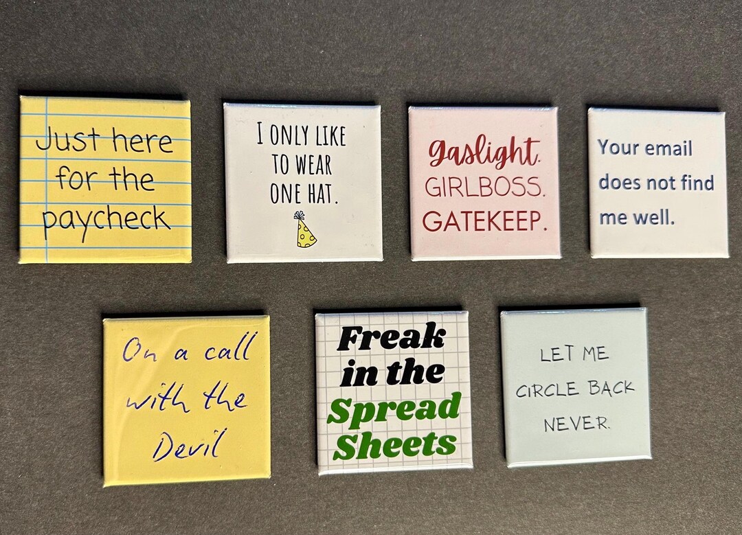 Cubicle Decor, Funny Sarcastic Office Magnets, Small Office Decor ...
