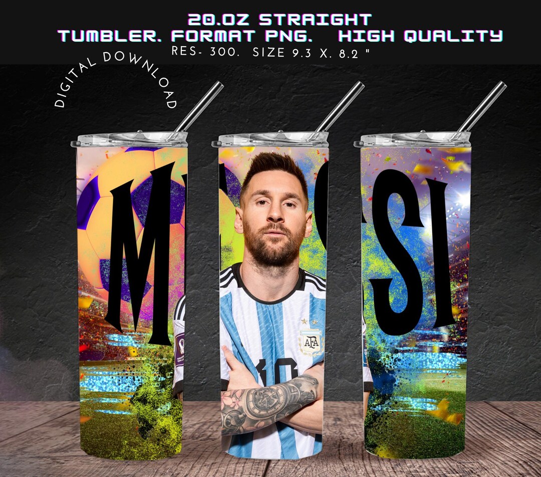 Messi, Messi Soccer, Messi Tumbler Wrap Design for 20oz, Digital ...