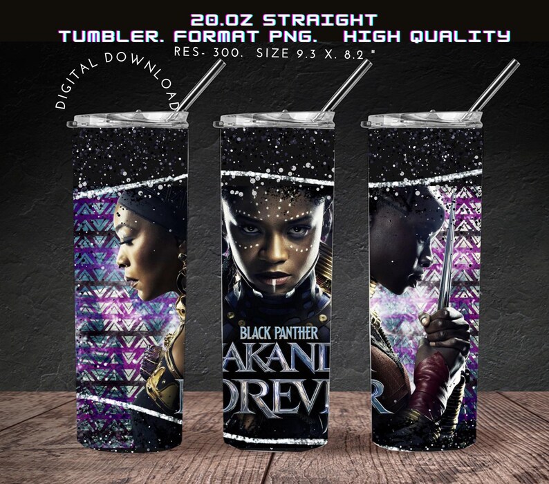 Wakanda, Wakanda Forever, Black Panther Tumbler Wrap Design for 20oz ...
