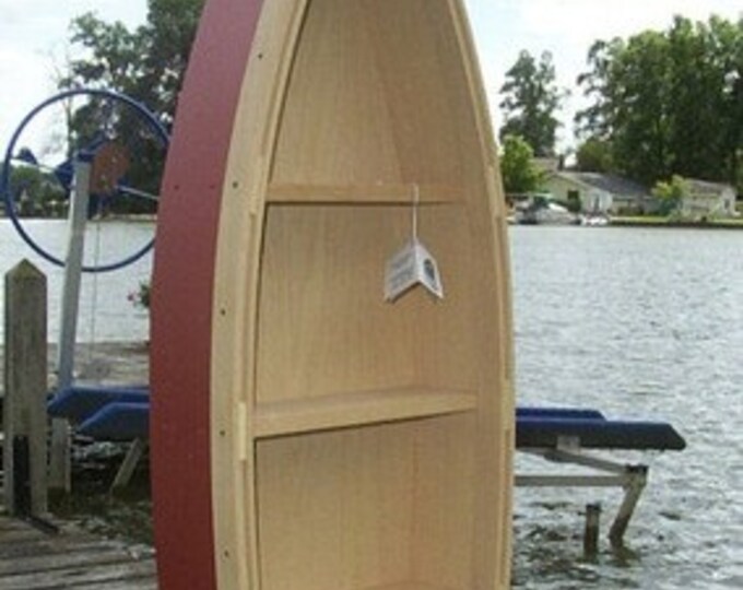 4 Foot Unfinished Row Boat Shelf Bookcase Bookshelf Hand Crafted Canoe ...