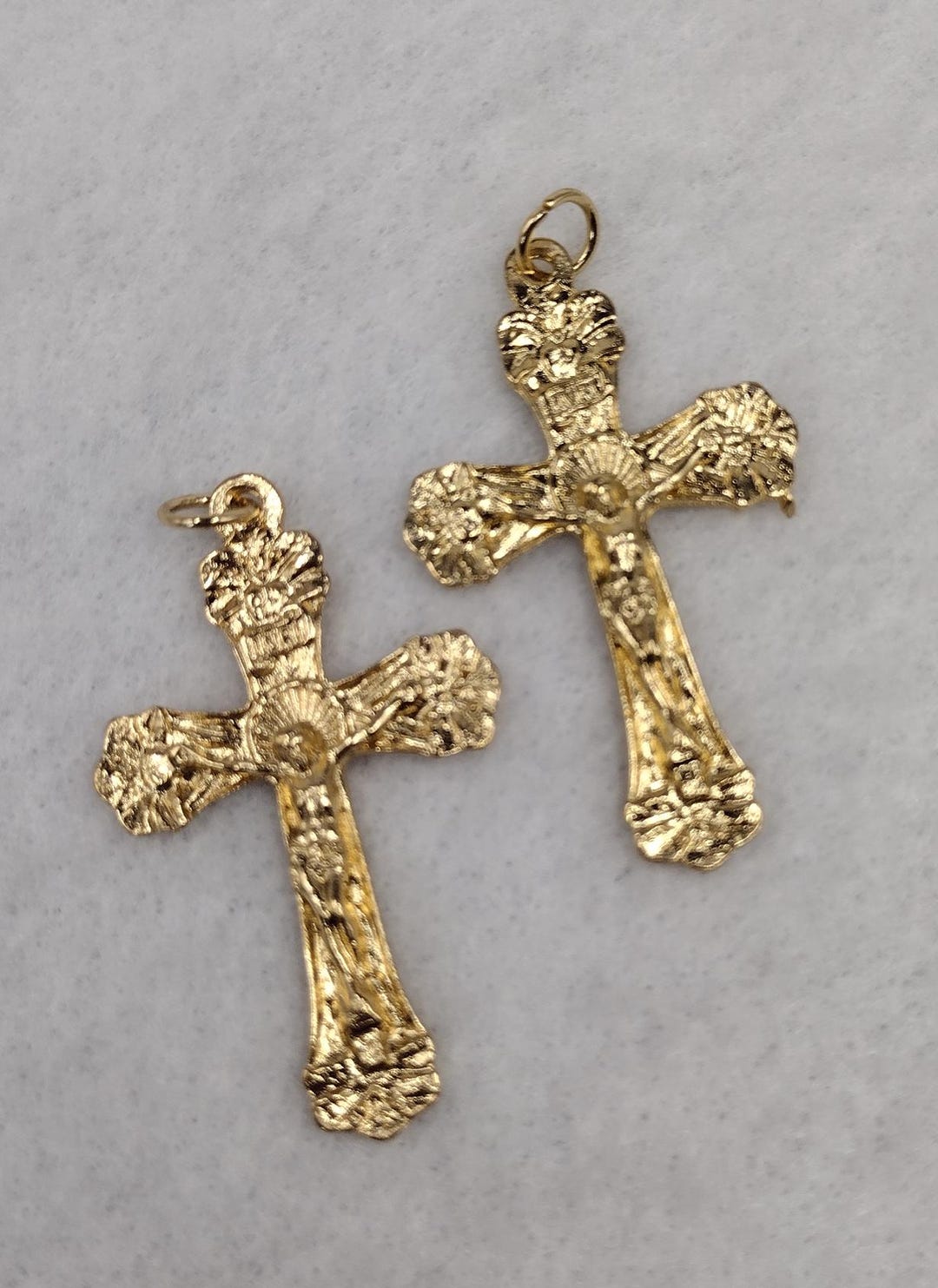 Gold Lily Floral Crucifix 1.65 Inches Made in Italy - Etsy