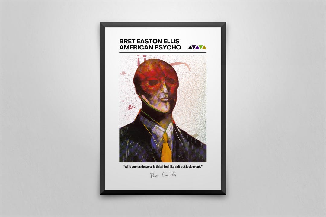 American Psycho Book Cover Poster Bret Easton Ellis Minimalist Book ...