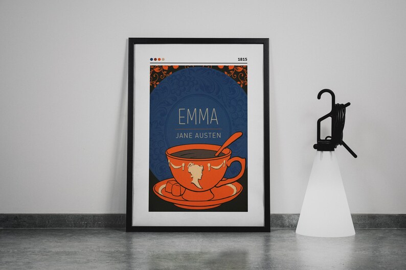Emma Book Cover Poster Jane Austen Minimalist Book Poster Custom Book ...