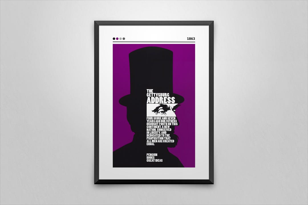 The Gettysburg Address Book Cover Poster | Abraham Lincoln | Minimalist ...