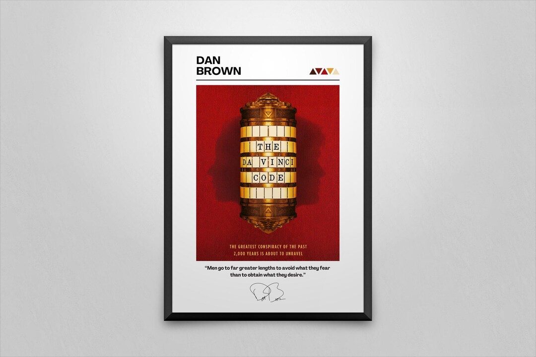 The Da Vinci Code Book Cover Poster | Dan Brown | Minimalist Book ...