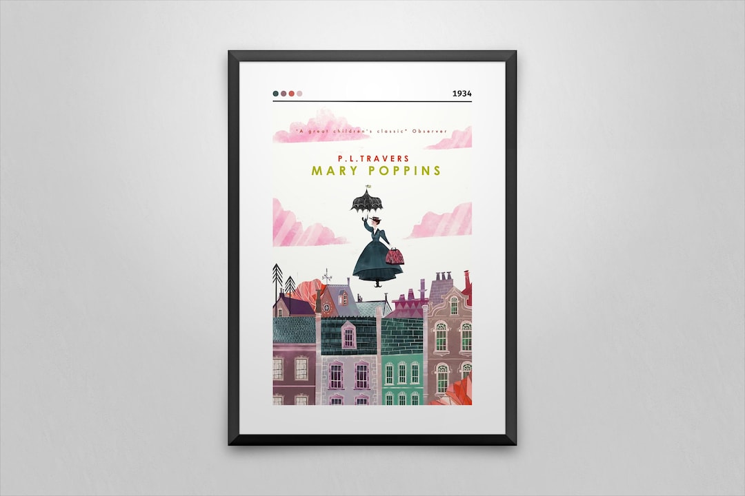 Mary Poppins Book Cover Poster | P.L. Travers | Minimalist Book Poster ...