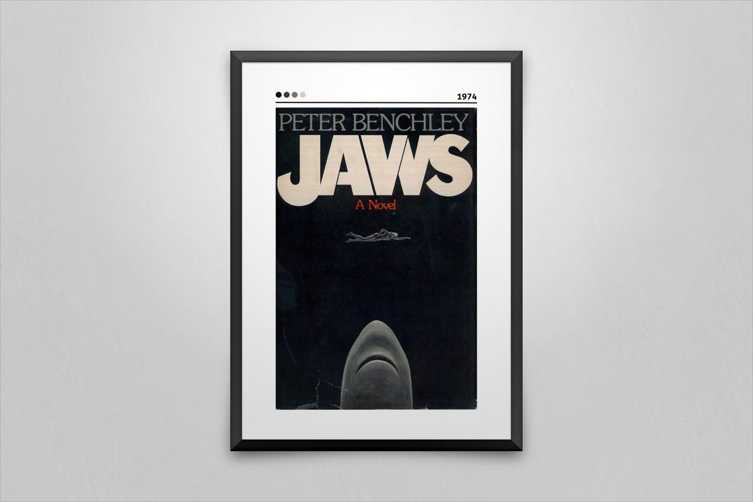 Jaws Book Cover Poster | Peter Benchley | Minimalist Book Poster ...