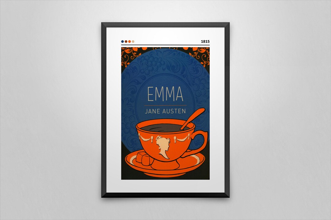 Emma Book Cover Poster Jane Austen Minimalist Book Poster Custom Book ...