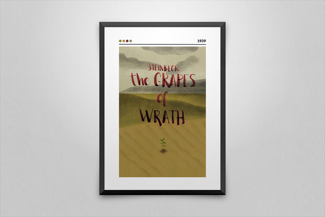 The Grapes of Wrath Book Cover Poster | John Steinbeck | Minimalist ...